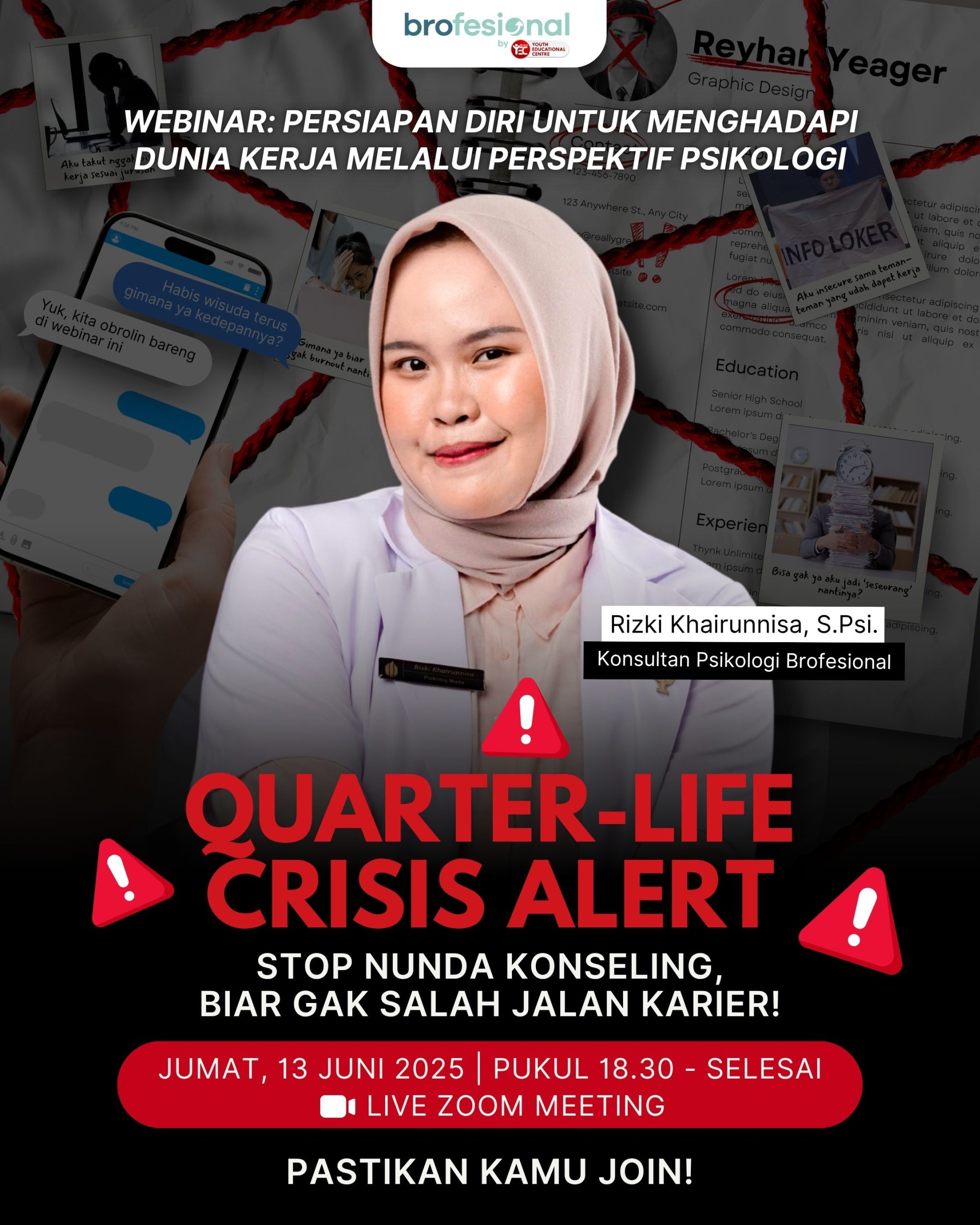 WEBINAR PSIKOLOGI: QUARTER-LIFE CRISIS ALERT